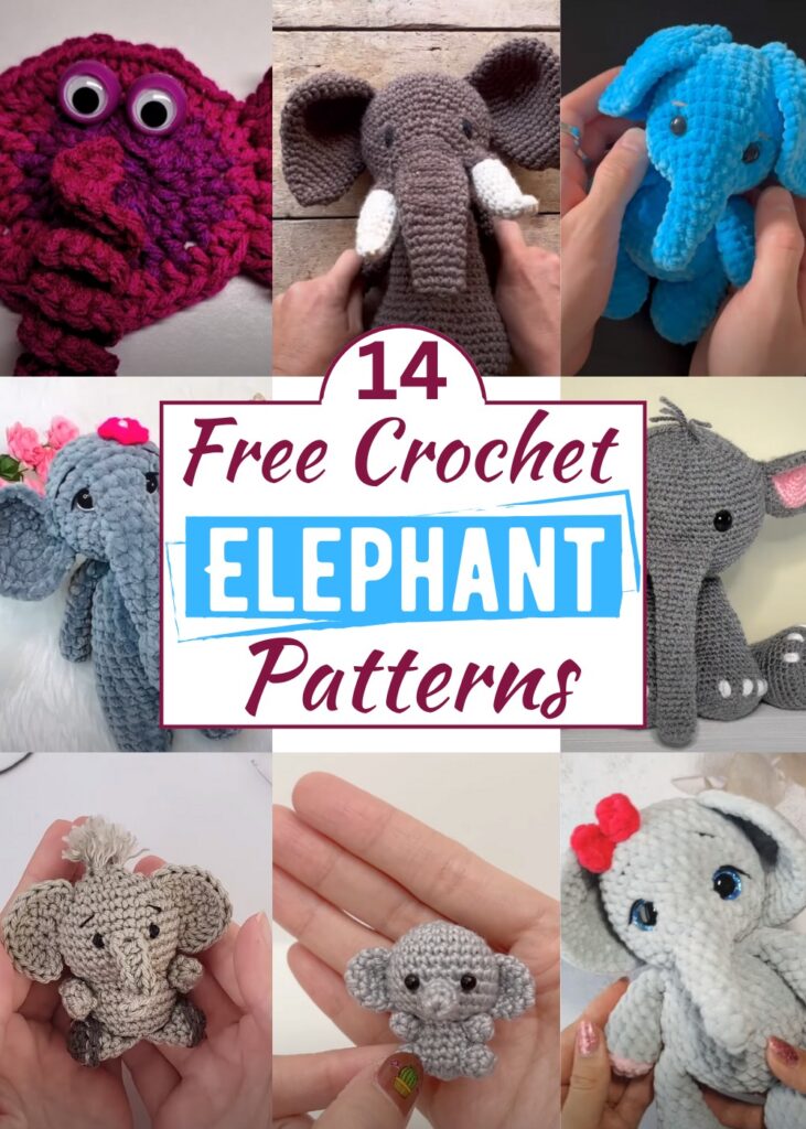 14 Free Crochet Elephant Patterns and Toys + Tutorials
