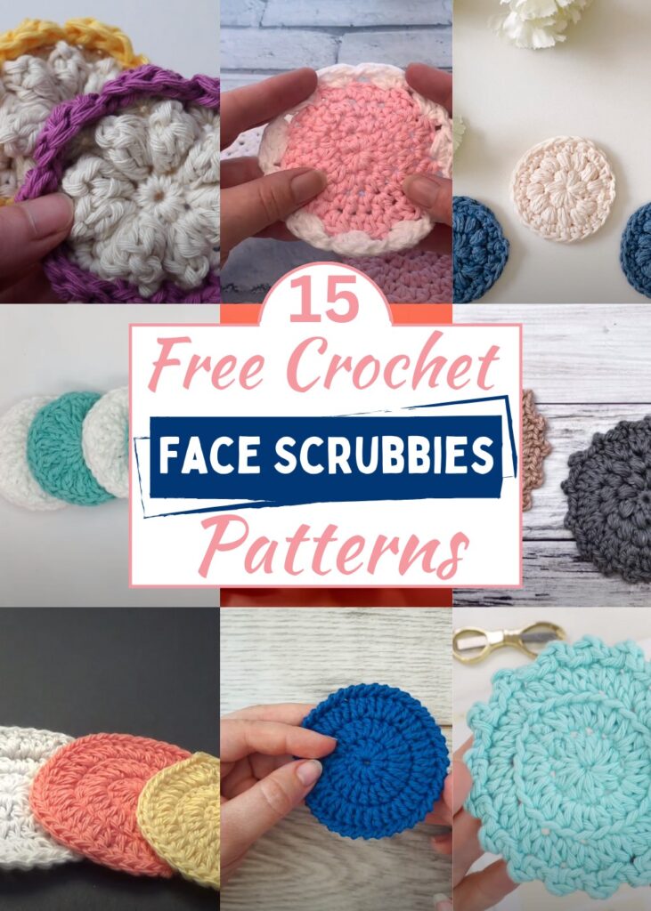 15 Crochet Face Scrubbies Patterns For Washing Dust Particles - Red ...