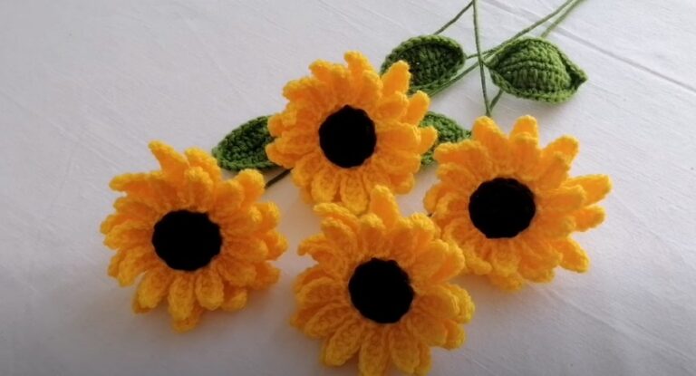20 Free Crochet Sunflower Patterns For Summer Decorations - Red Agape Blog