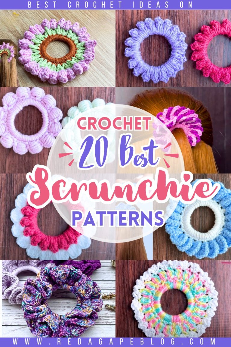 20 Free Crochet Scrunchie Patterns For Managing and Stylizing Your ...