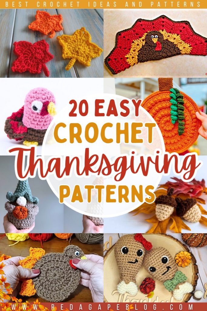 20 Crochet Thanksgiving Patterns For Toys, Decor & Food - Red Agape Blog