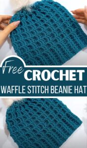 10 Free Crochet Waffle Stitch Hat Patterns (For Newbies) - Red Agape Blog