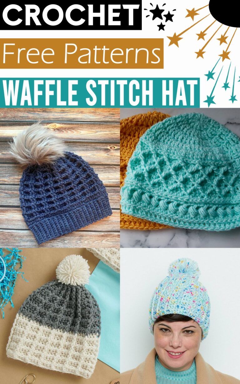 10 Free Crochet Waffle Stitch Hat Patterns (For Newbies) - Red Agape Blog
