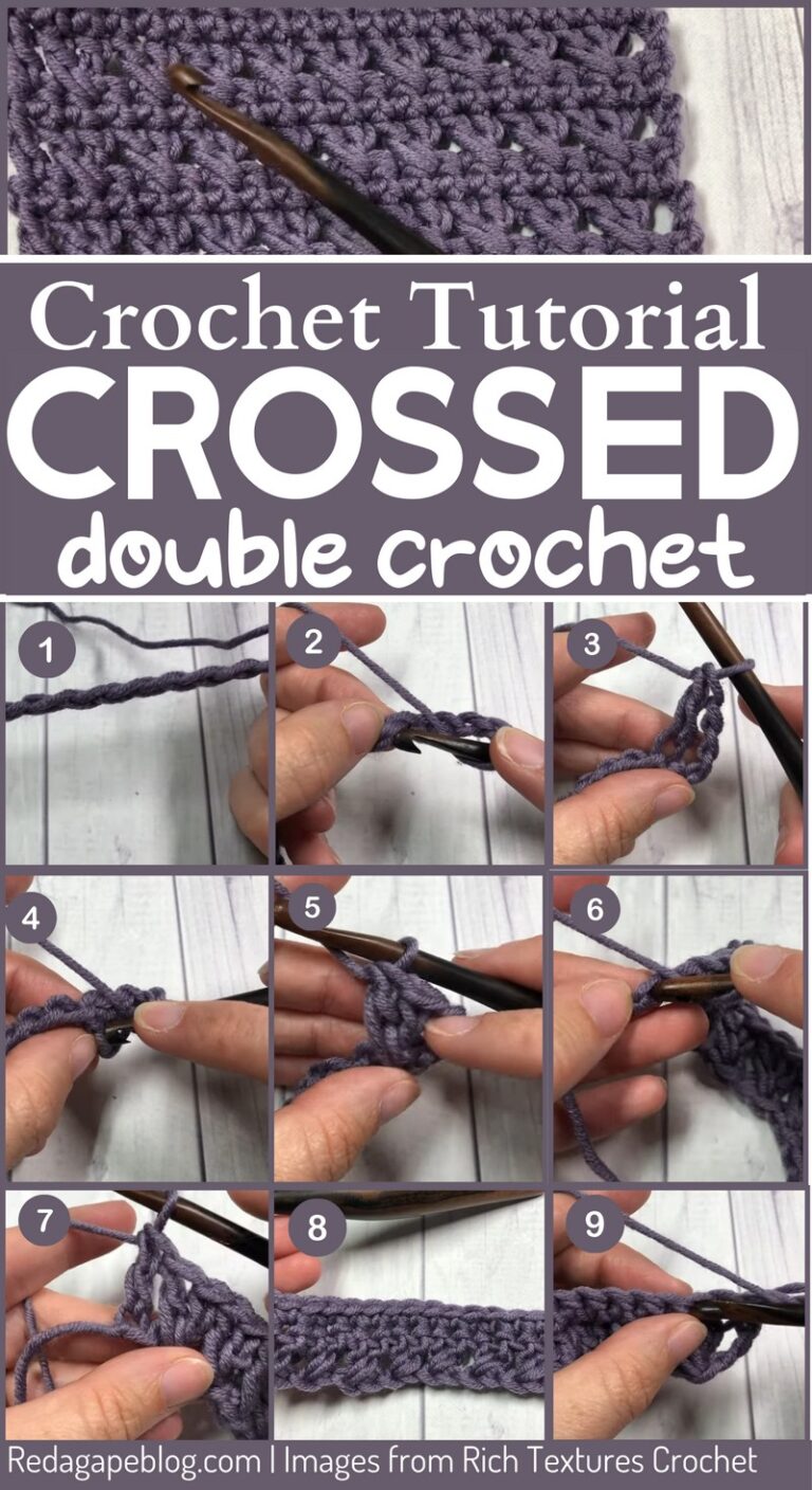 How to Crossed Double Crochet Stitch For Beginners - Red Agape Blog