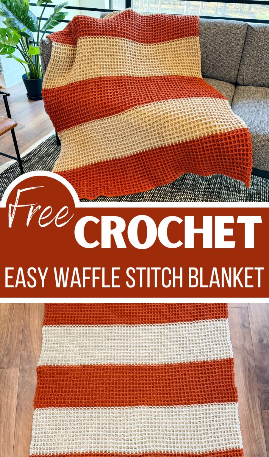 10 Free Crochet Waffle Stitch Blanket Patterns For Winter - Red Agape Blog