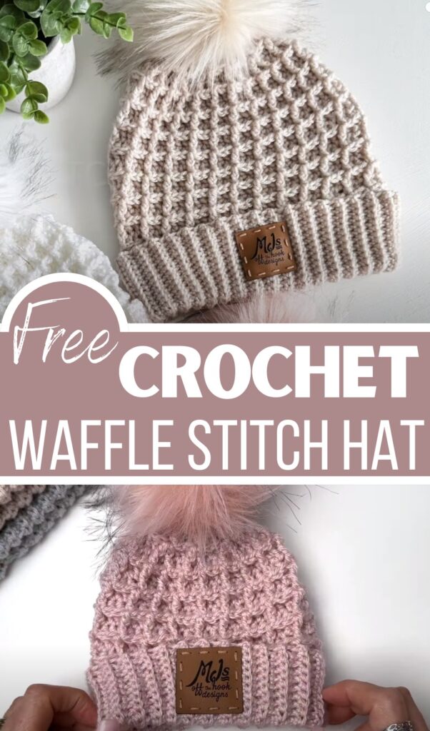 10 Free Crochet Waffle Stitch Hat Patterns (For Newbies) - Red Agape Blog