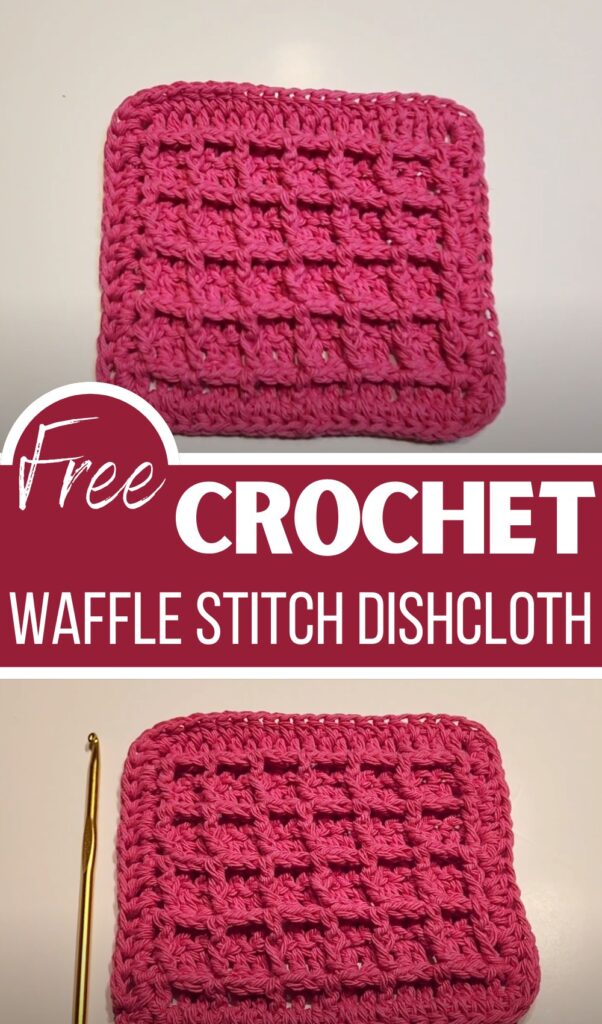 10 Free Crochet Waffle Stitch Dishcloth To Make For Cleaning - Red ...