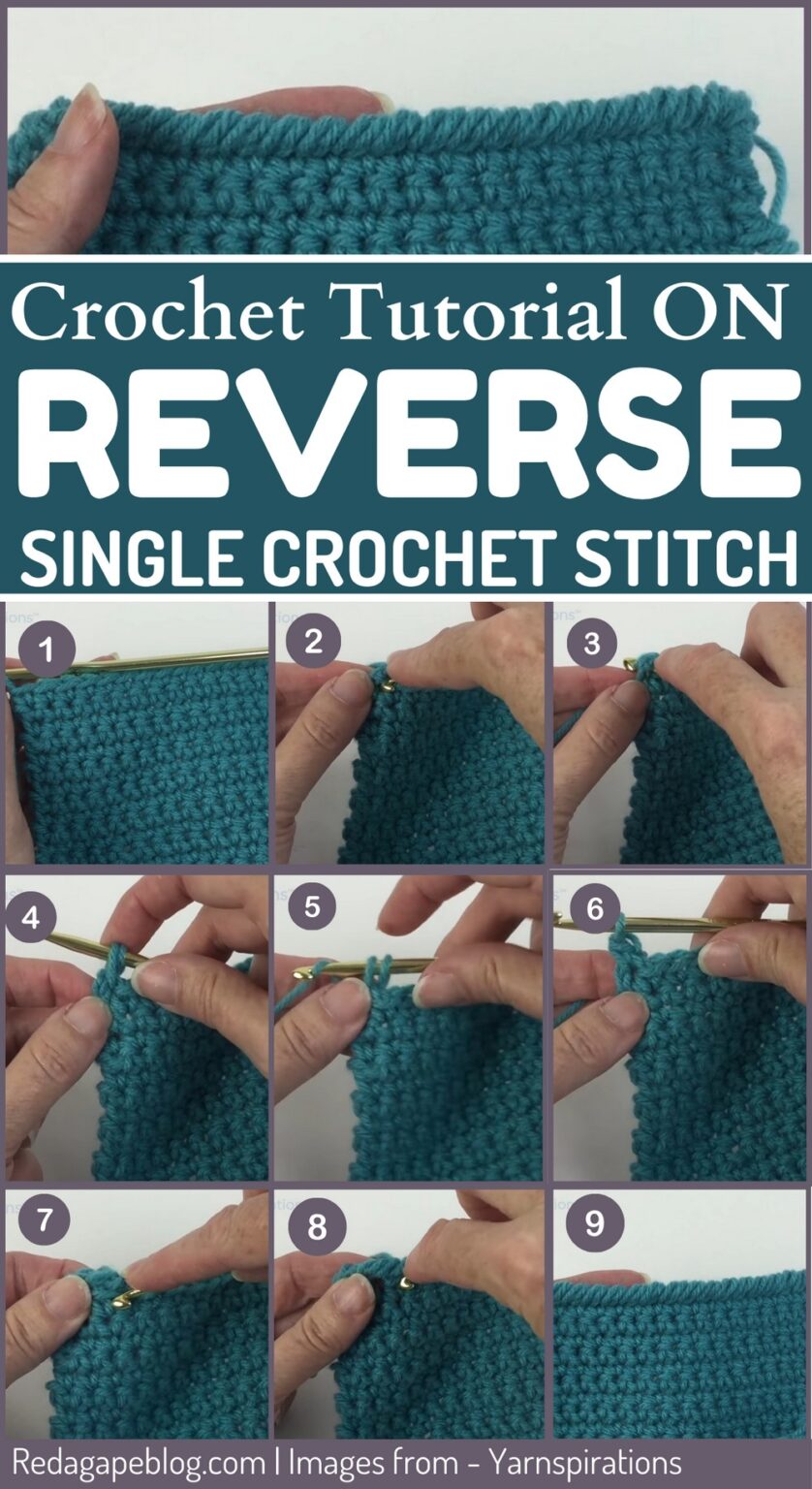 How to Reverse Single Crochet Stitch (aka Crab Stitch Edging) - Red ...