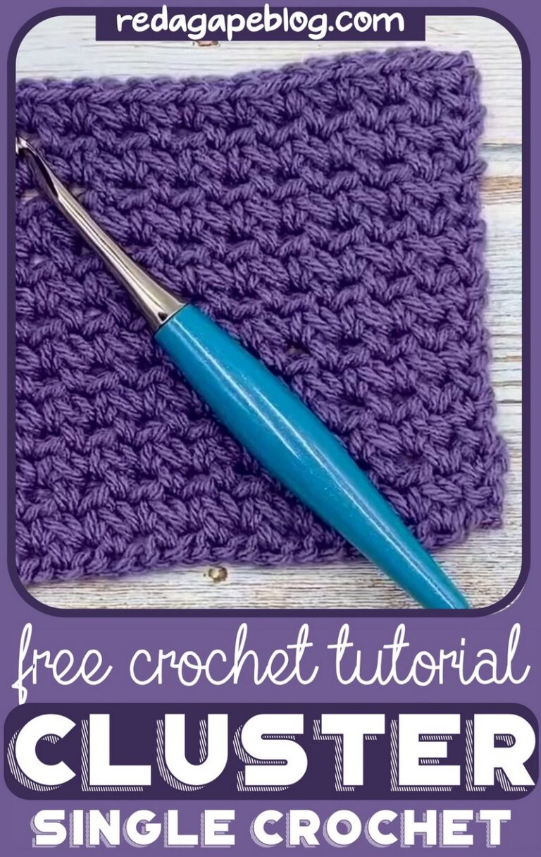 How to Single Crochet Cluster Stitch For Beginners - Red Agape Blog