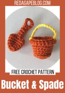 Free Crochet Bucket and Spade Pattern For Sandy Plays In Summer - Red ...
