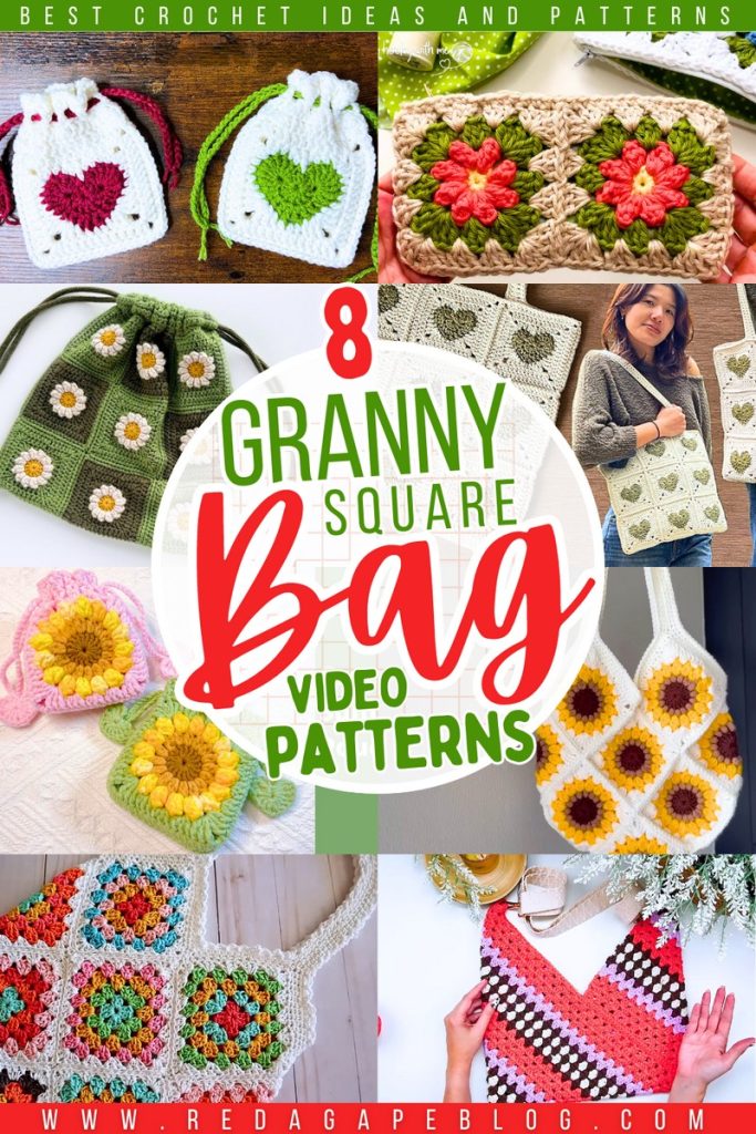 8 Free Crochet Granny Square Bag Patterns For Every Occasion - Red ...