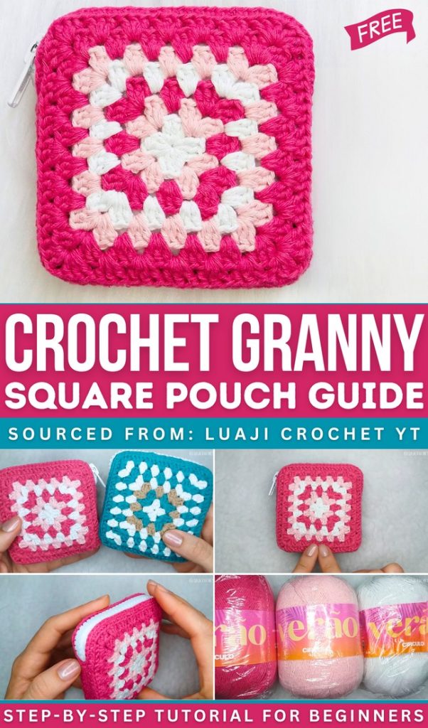 How to Crochet Granny Square Pouch (Tutorial for Beginners) - Red Agape ...