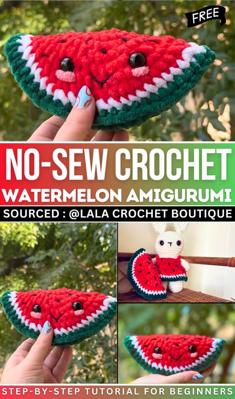 Make Your Own No-Sew Crochet Watermelon Amigurumi In 1 Hour - Red Agape ...