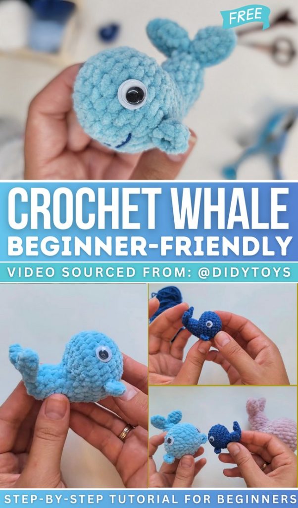 How to Crochet Googly Whale Plushie (Tutorial for Beginners) - Red ...