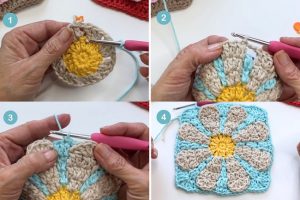 How to Crochet Retro Daisy Square (SIMPLIFIED Tutorial) - Red Agape Blog