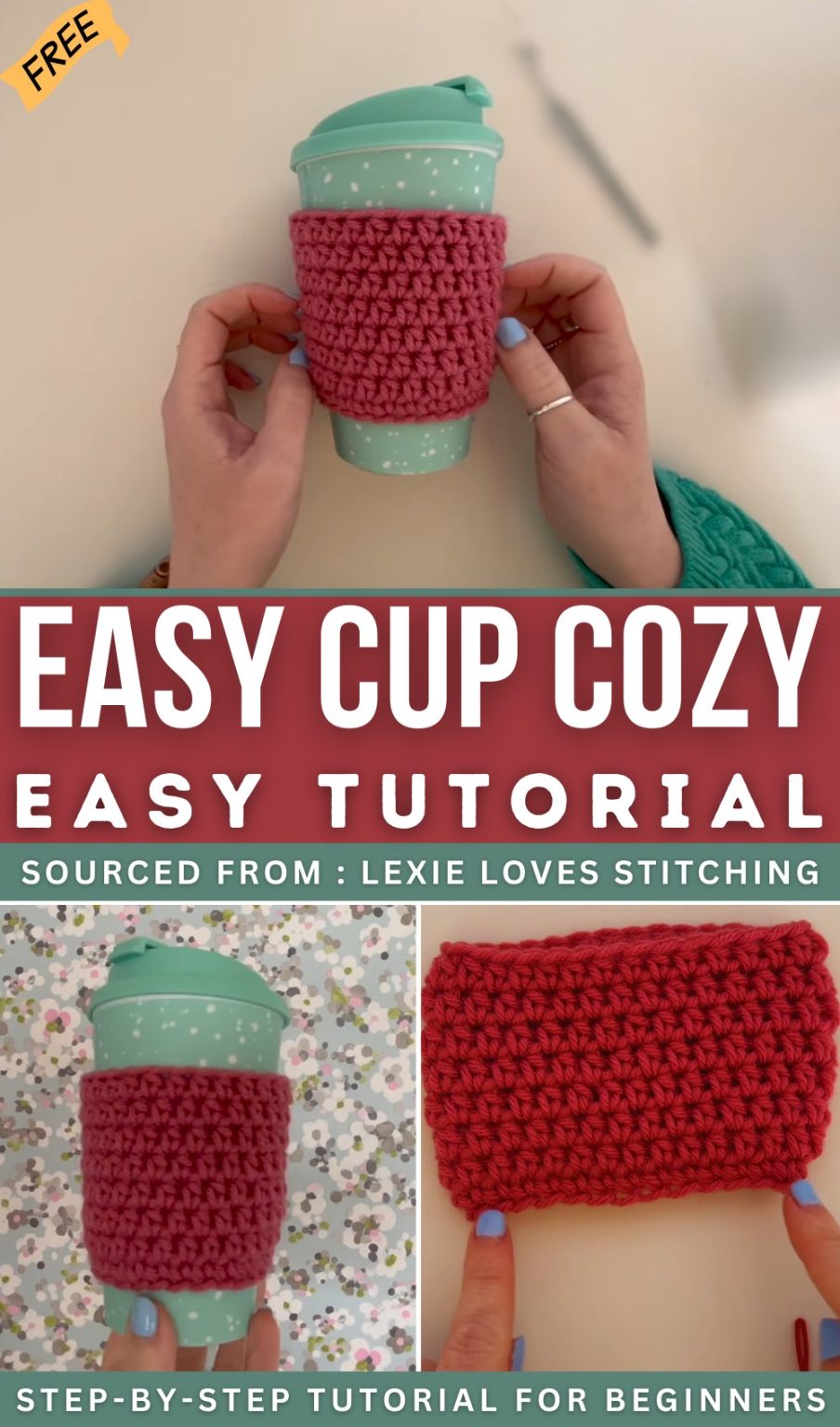 24 Free Crochet Cup Cozy Patterns For Winter - Red Agape Blog