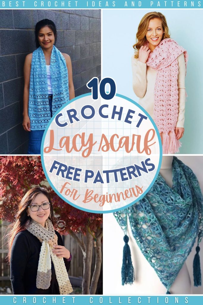 10 Free Crochet Lacy Scarf Ideas and Step-by-Step Tutorials - Red Agape ...