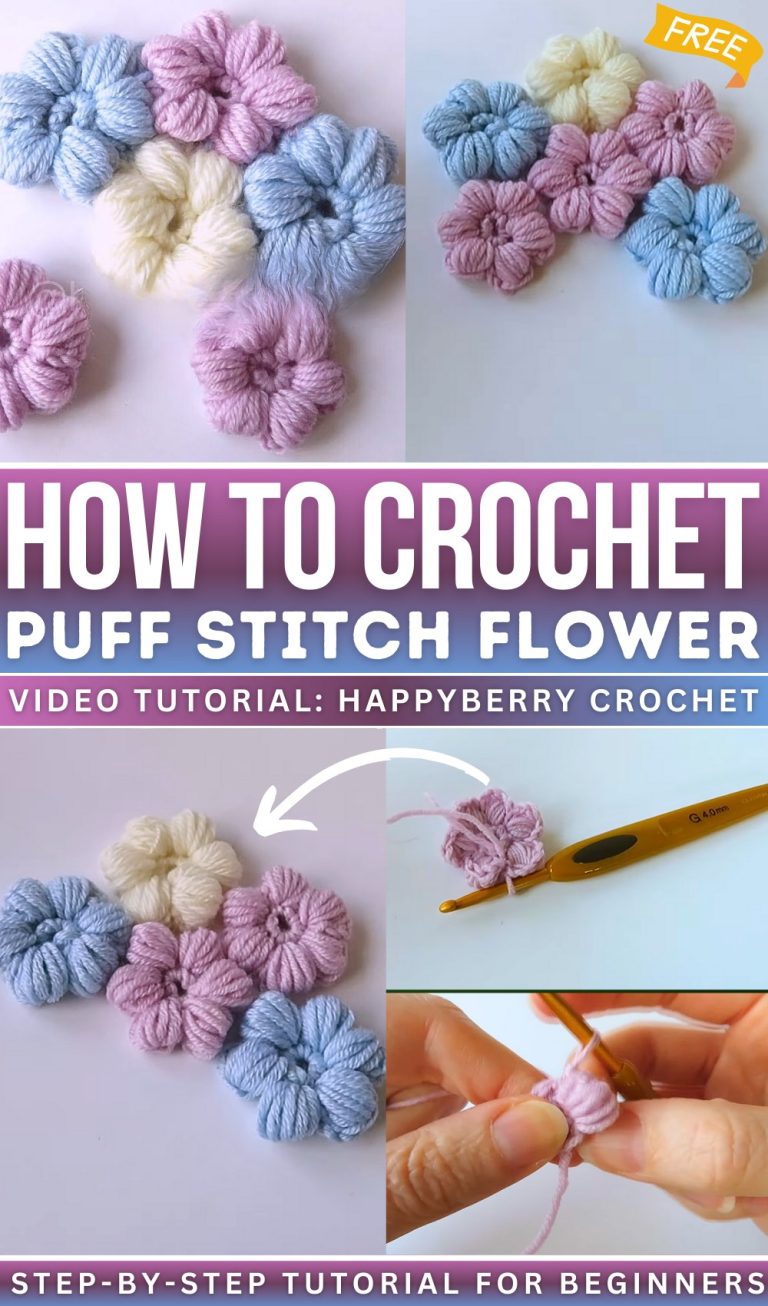 10 Free Crochet Puff Stitch Flower Patterns for Spring - Red Agape Blog