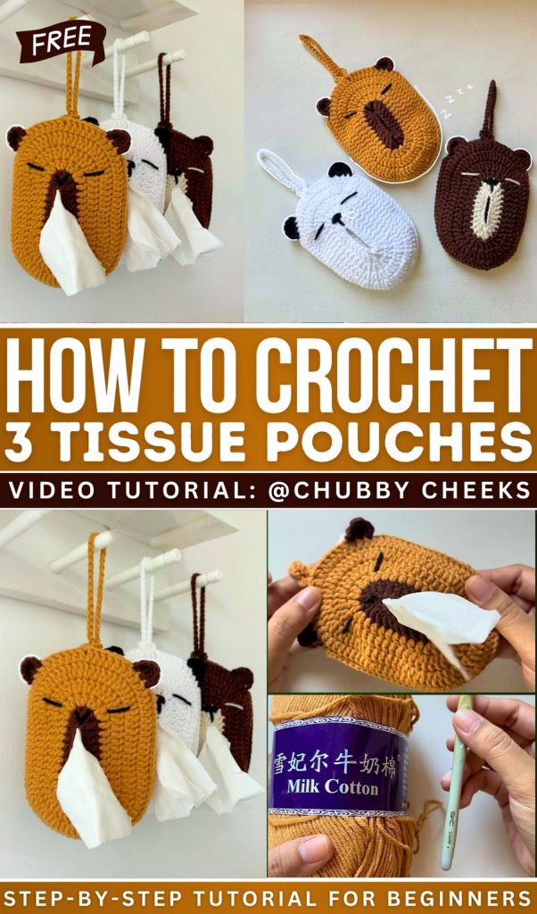 How to Crochet Tissue Holder Pocket Pouches for Gifting - Red Agape Blog