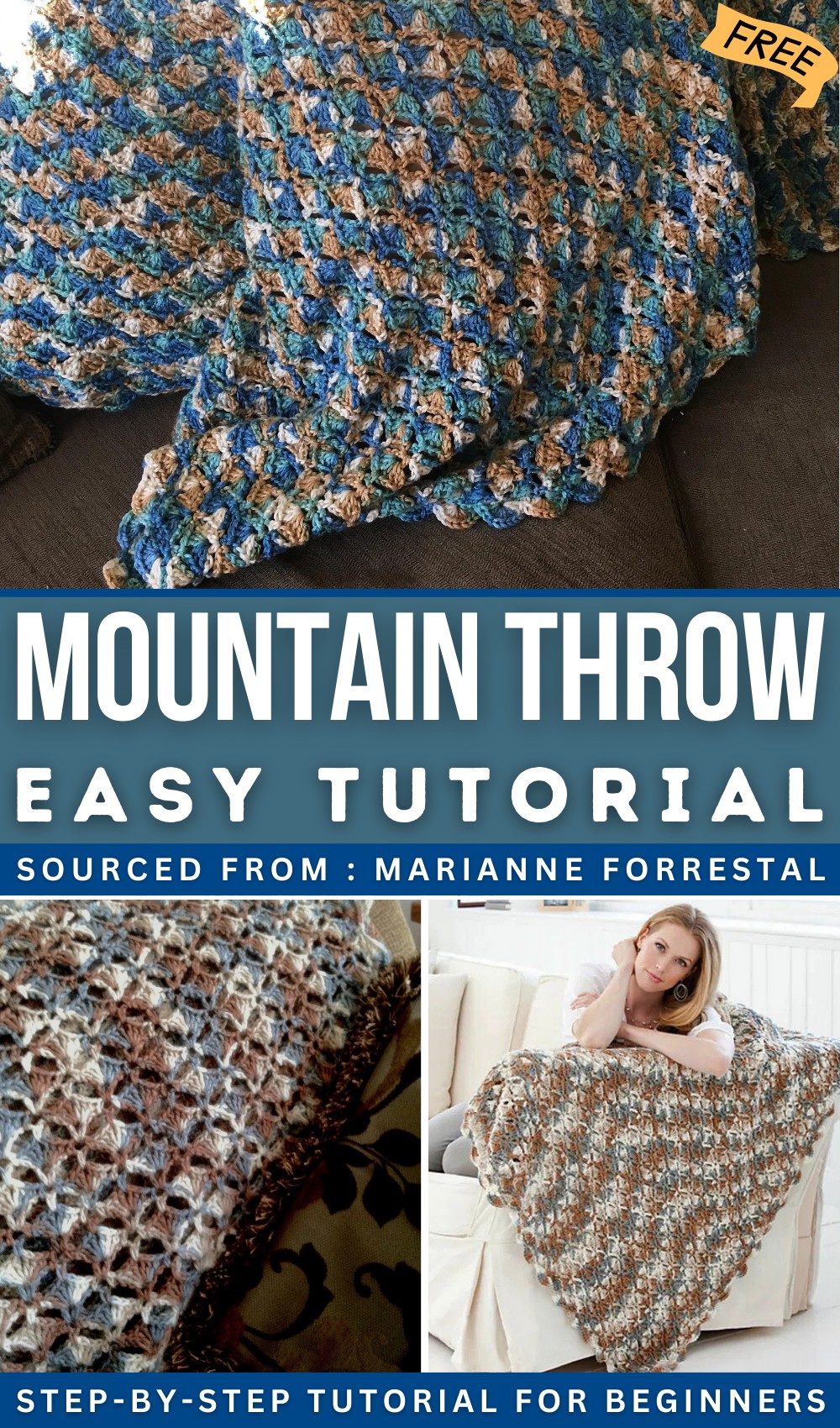 10 Free Crochet Mountain Blanket Patterns for Home Decor - Red Agape Blog