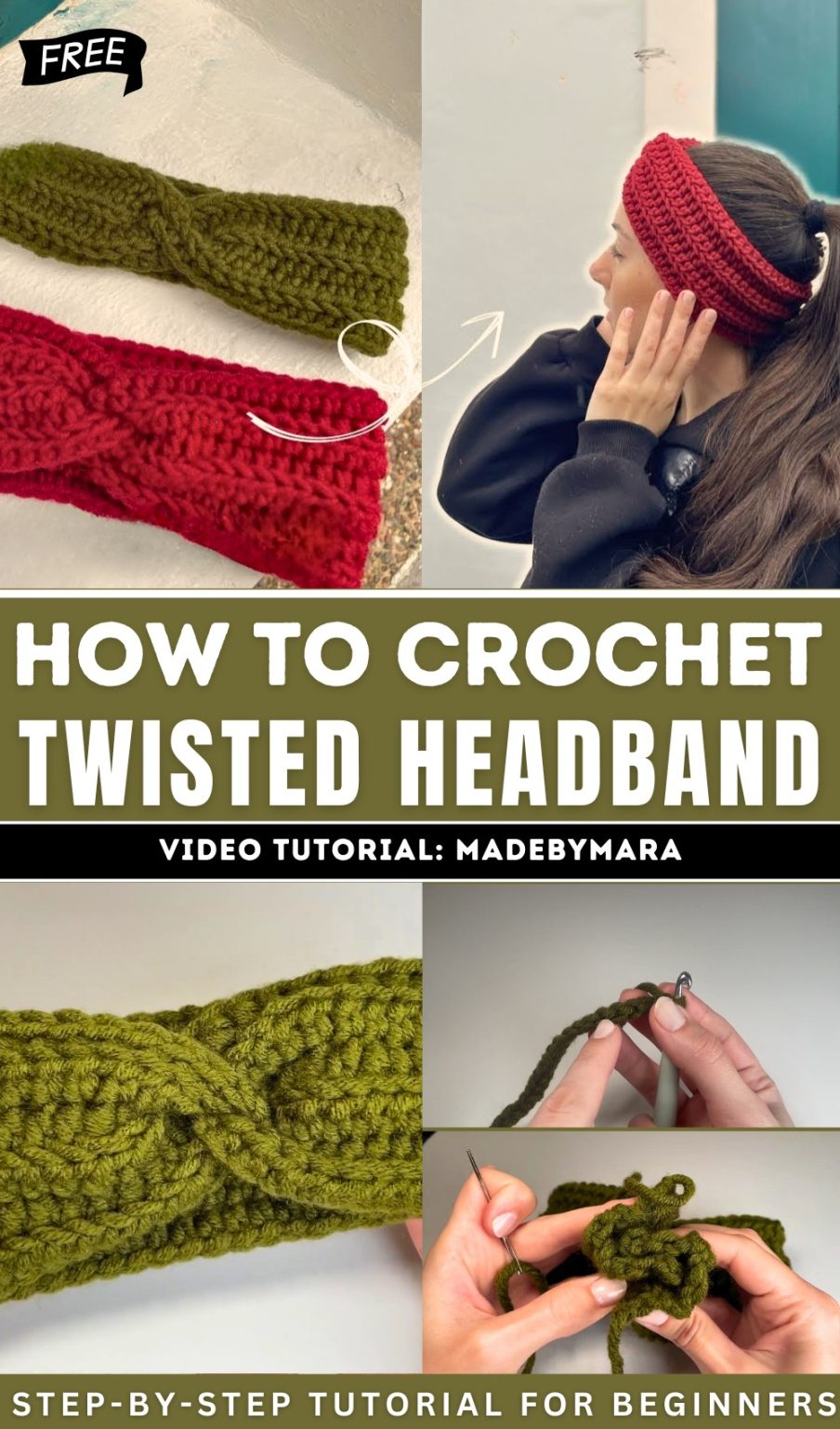 How To Crochet Easy Twisted Headband Tutorial - Red Agape Blog