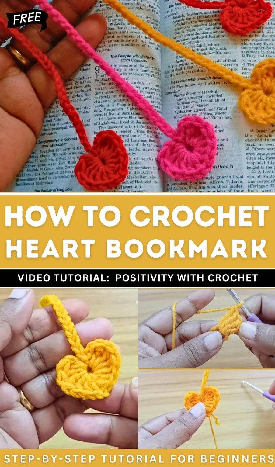 How to Crochet Heart Bookmark for Any Time of Year - Red Agape Blog