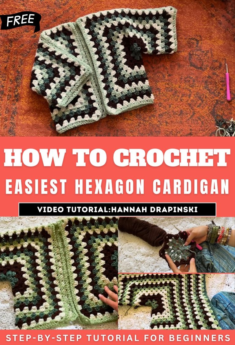 How To Crochet Easiest Hexagon Cardigan for Beginners - Red Agape Blog