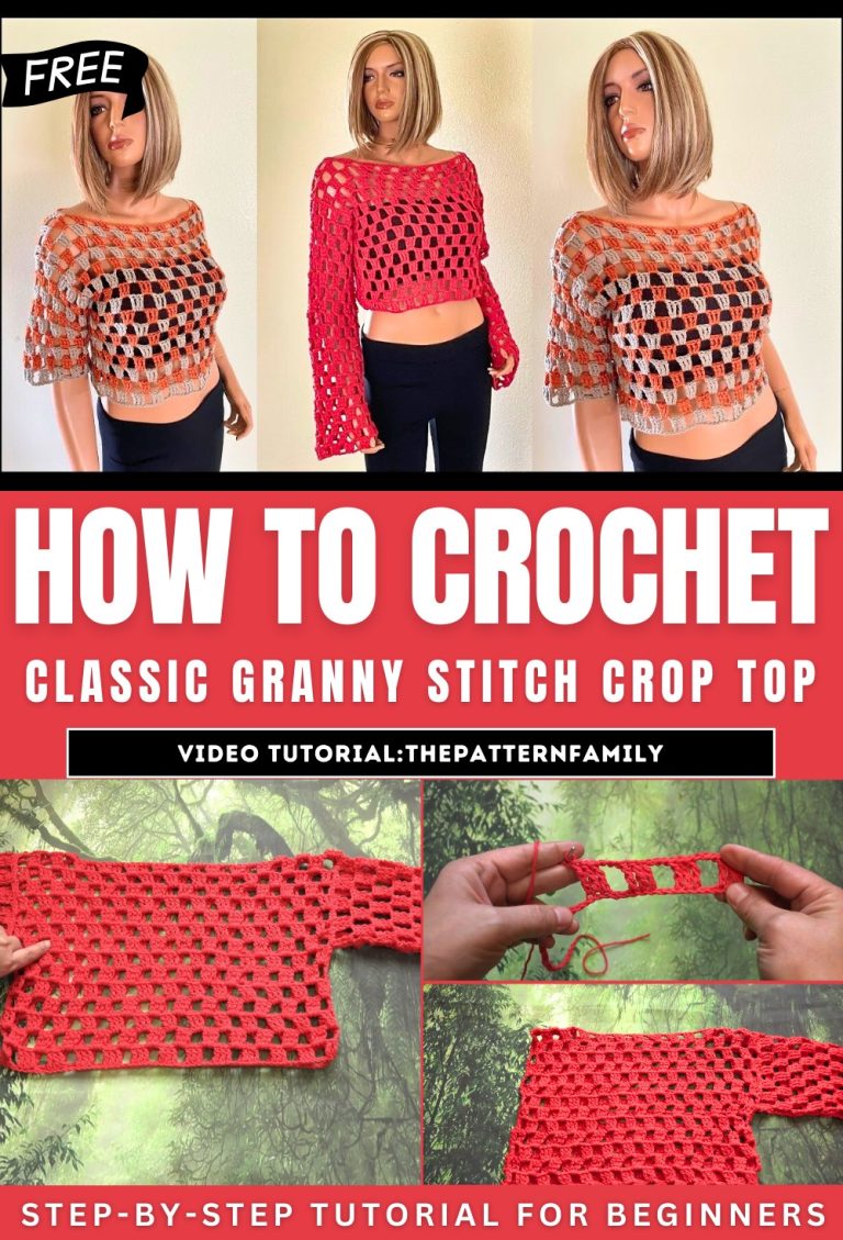 How to Crochet Classic Granny Stitch Crop Top for Beginners - Red Agape ...