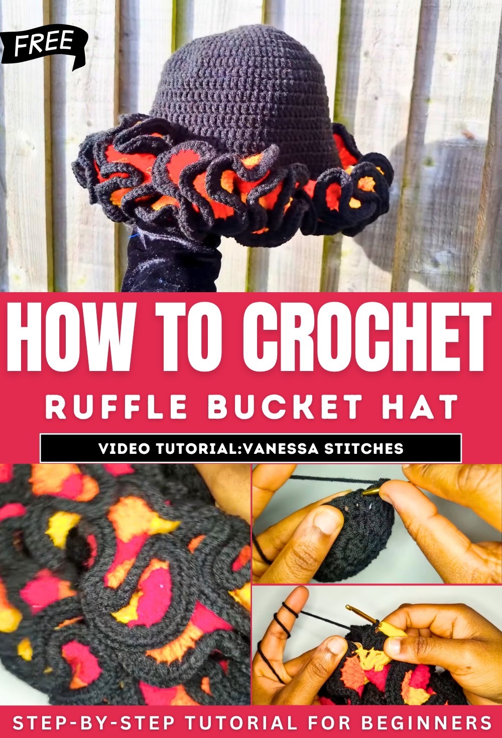 How to Crochet Ruffle Bucket Hat for Beginners - Red Agape Blog