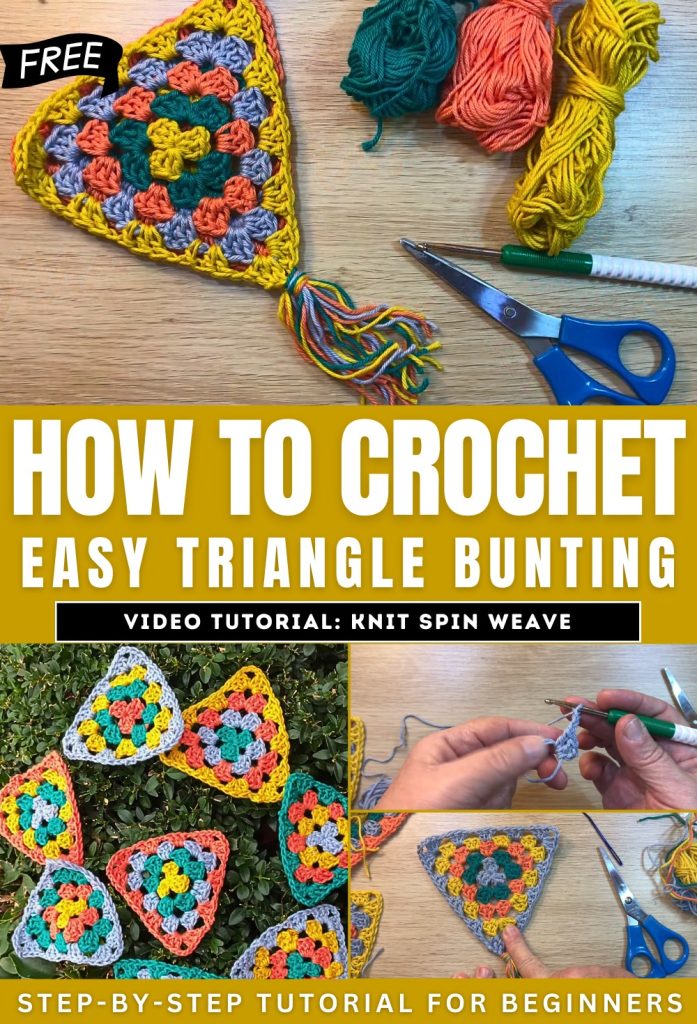 How To Crochet A Triangle Bunting for Beginners - Red Agape Blog