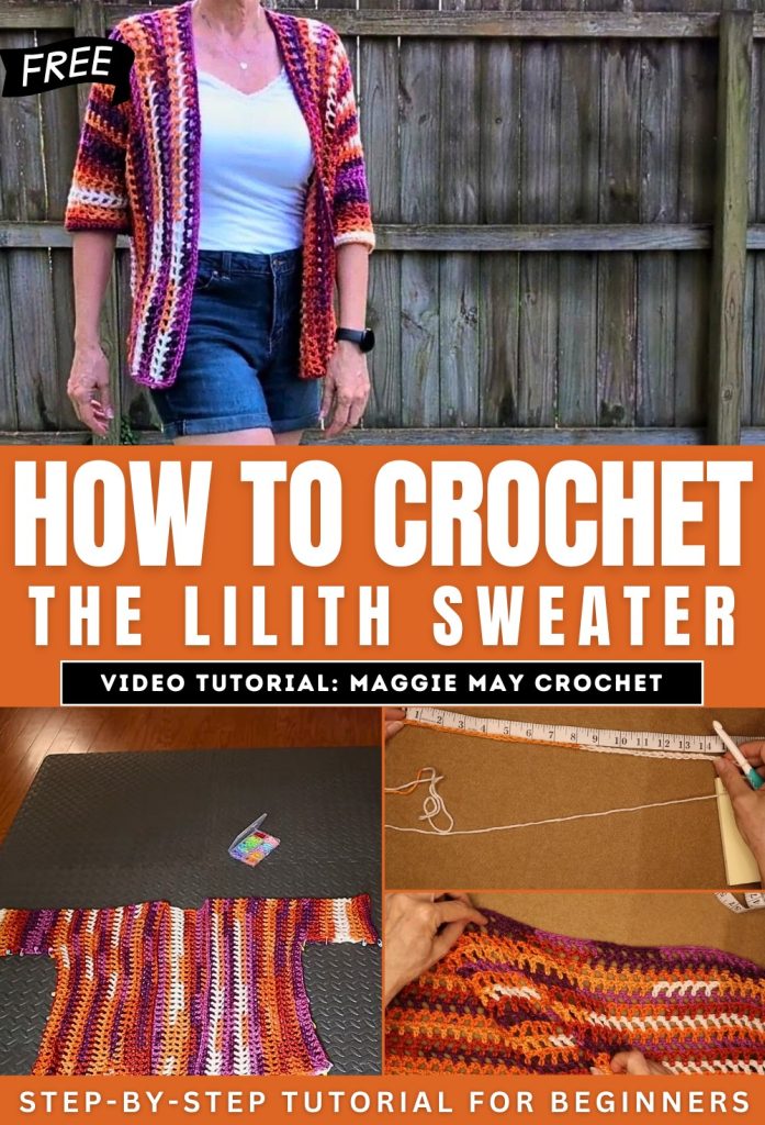 How to Crochet Lilith Sweater - Easy One-Piece Crochet Sweater - Red ...