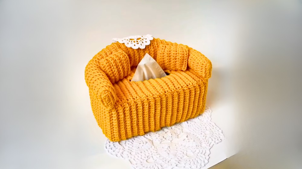 How to Crochet Couch Tissue Box Cover - ENGLISH TUTORIAL - Red Agape Blog