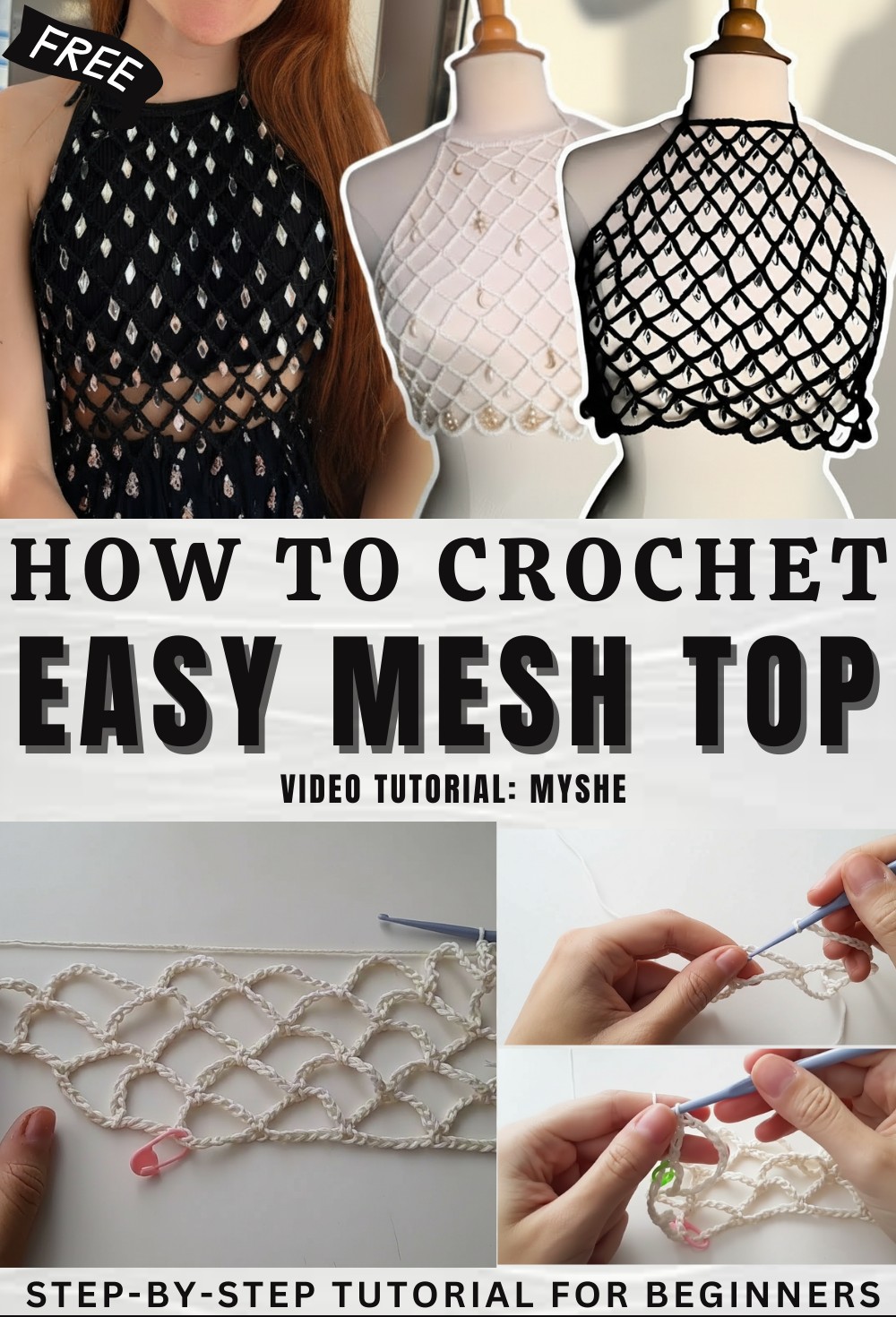 Minimalist Free Crochet Mesh Top Pattern for Classic Style - Red Agape Blog