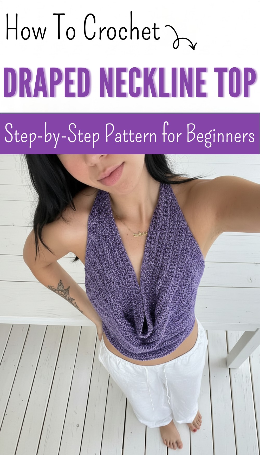 Free Crochet Draped Neckline Top Pattern for Comfortable Style - Red ...