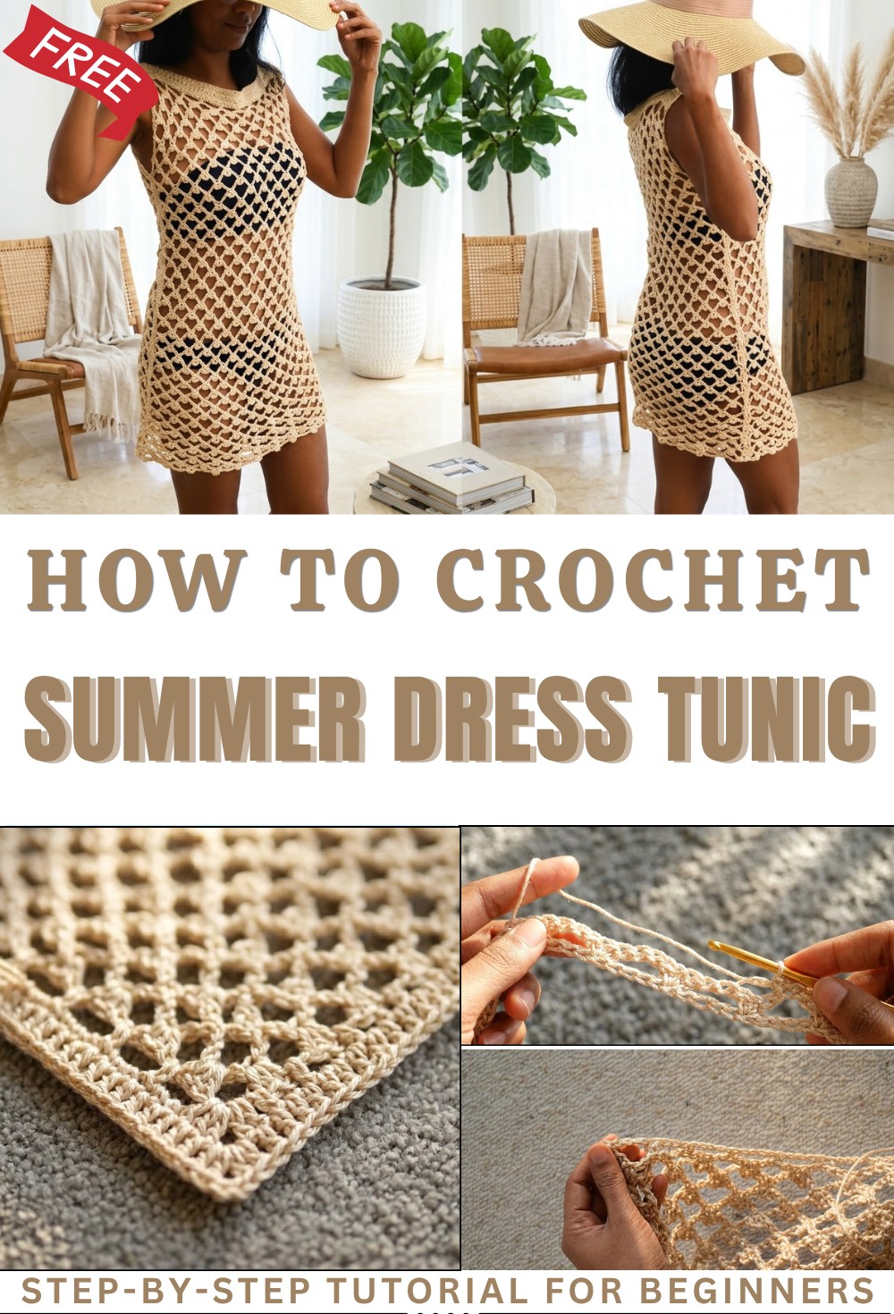 Modern Summer Dress Tunic | Free Crochet Pattern + Tips - Red Agape Blog