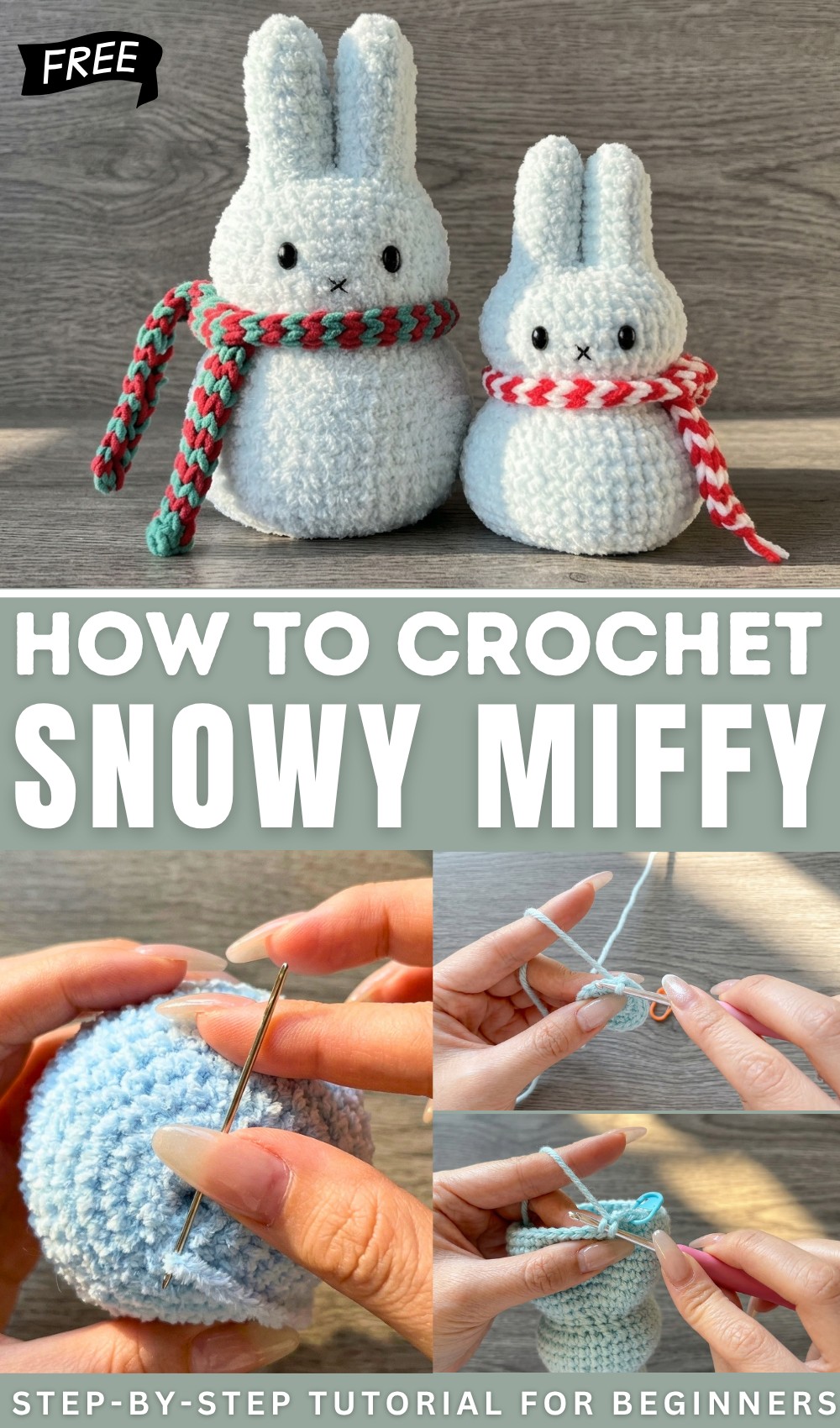 Whimsical Free Crochet Snowy Miffy Bunny Pattern - Red Agape Blog